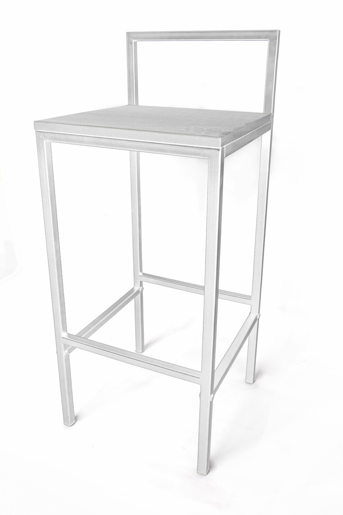 Стул барный Лофт со спинкой, Белый бетон пайн, белый