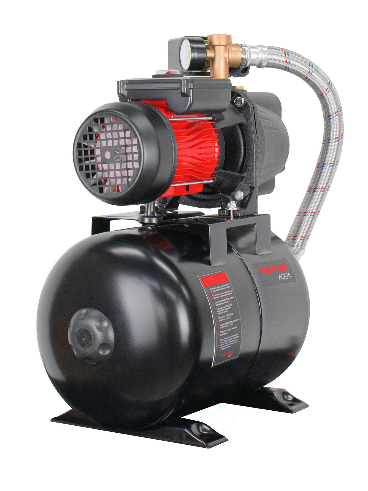 Насосная станция Verton AQUA PS1400CL/24(Удлиненный чугун. корпус,1400Вт,230В/50Гц, Qmax 66л/мин, V24л, max забор 9м)