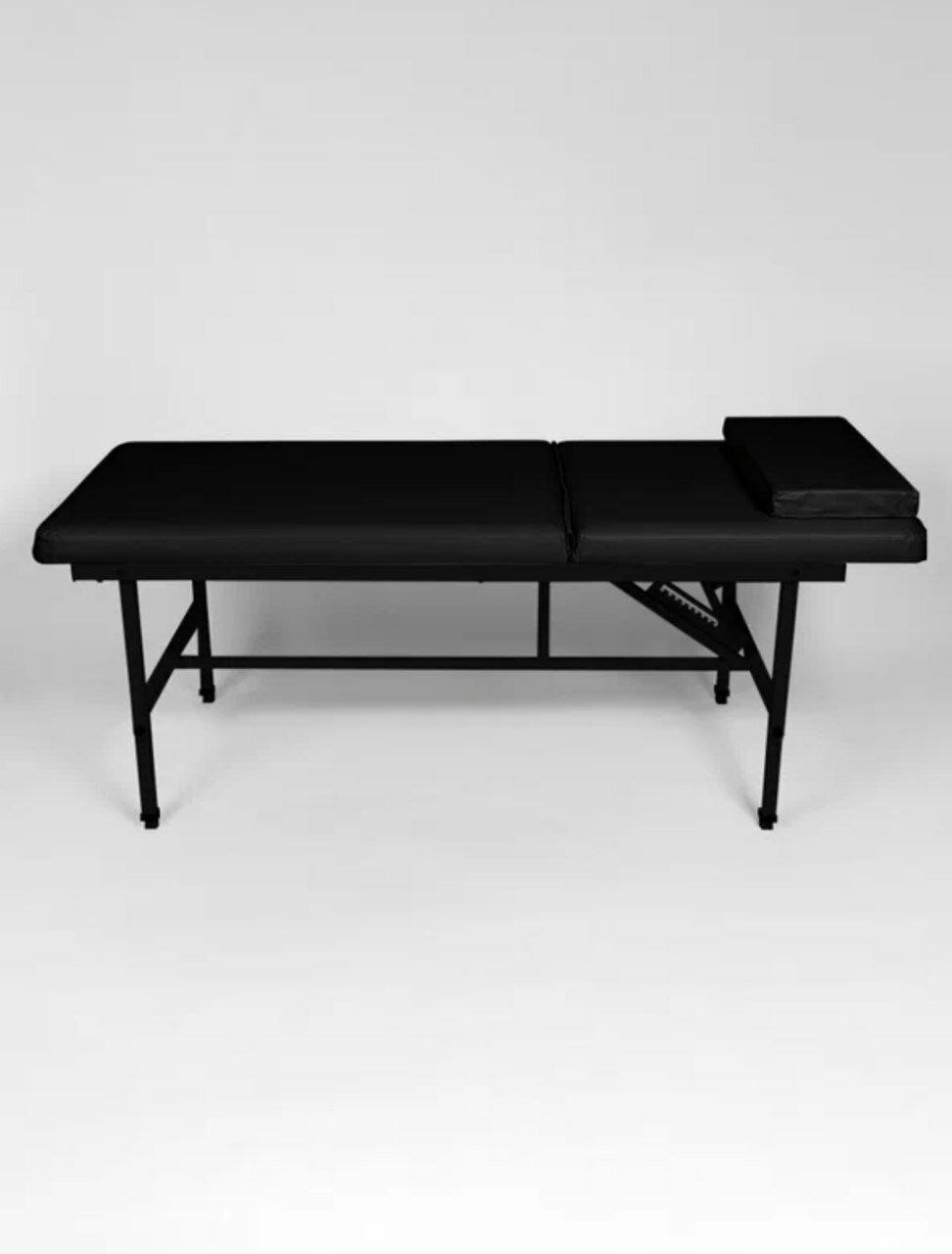 Кушетка косметологическая, металлическая, стационарная, регулируемая, чёрная