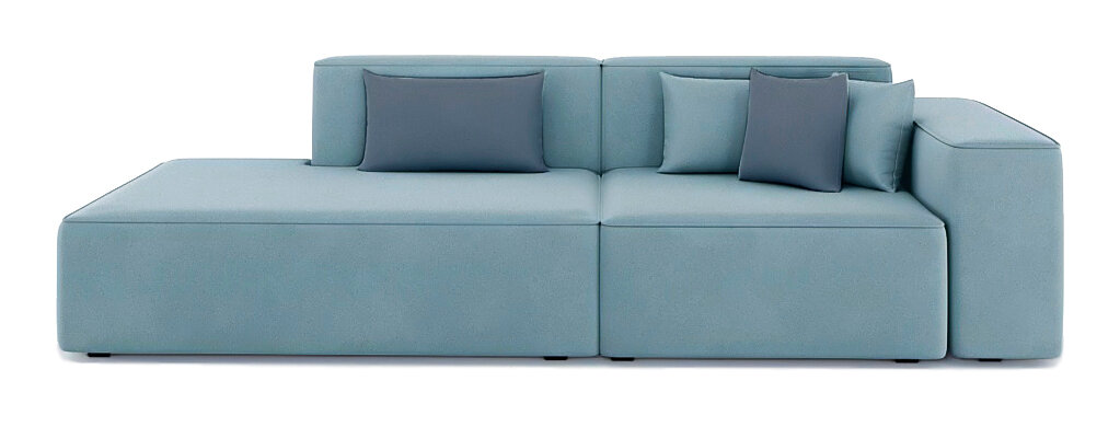 Диван-кровать 4Home Ральф, велюр Макс Скай 8, диван раскладной в гостиную, механизм Еврокнижка