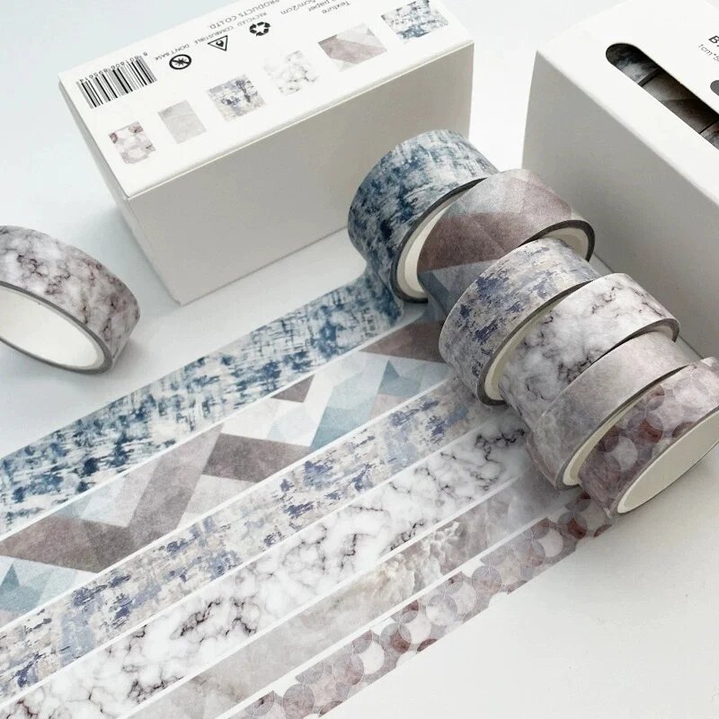 Набор Washi Tape 6 шт. Цвет: 6, мраморный дизайн