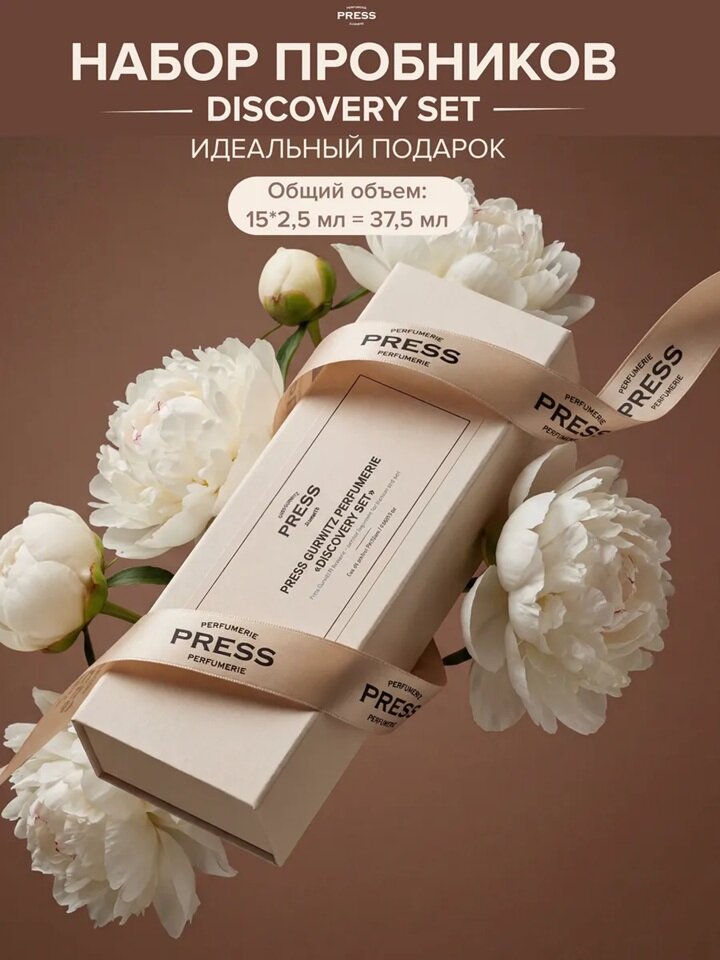 Подарочный набор для женщин Press Gurwitz Perfumerie Discovery Set, унисекс, 15 ароматов, 2.5 мл в магнитном футляре