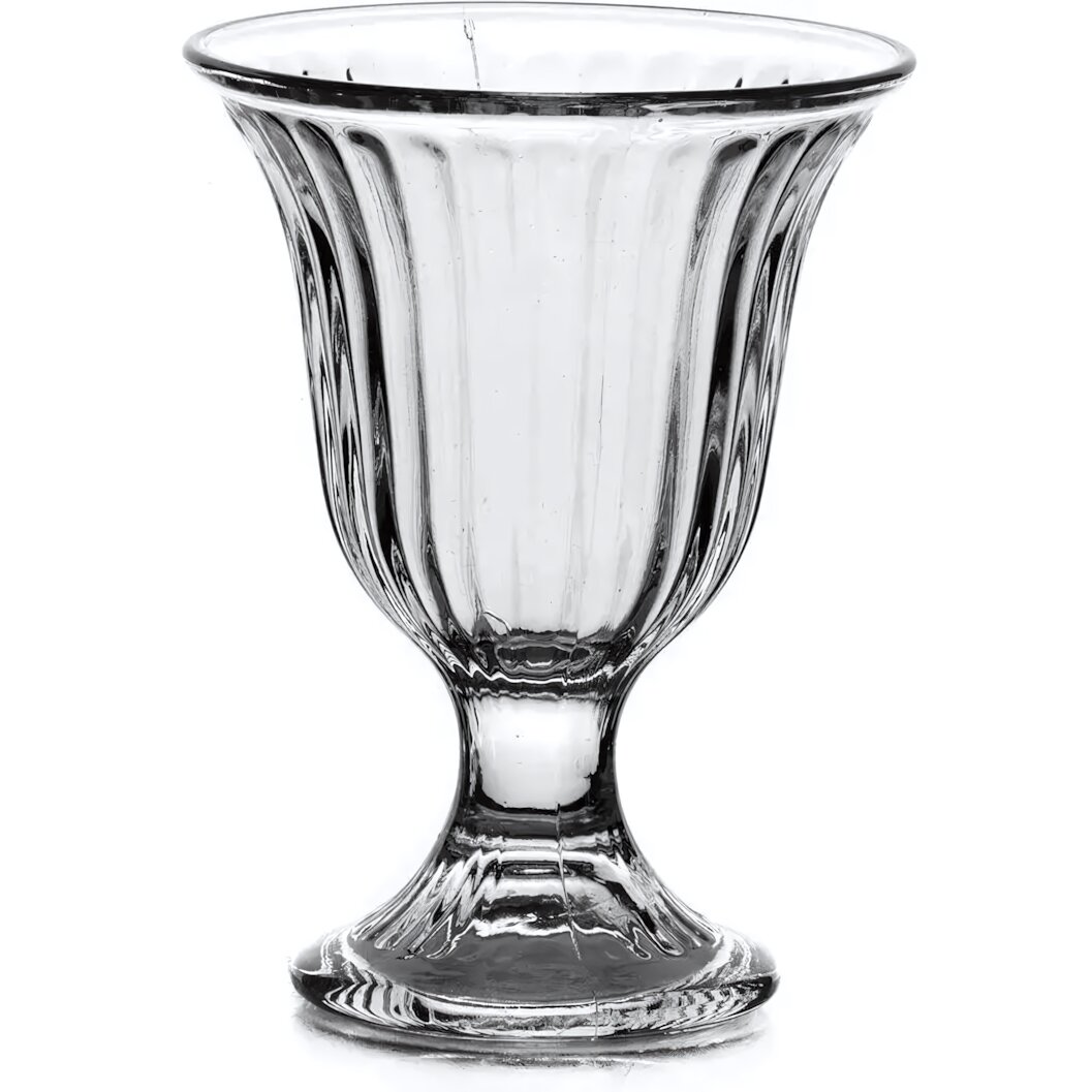 Креманка стеклянная 'ICE VILLE', 210мл, прозрачная, набор 3 шт, рельефный дизайн, высота 138мм, удобно для десертов