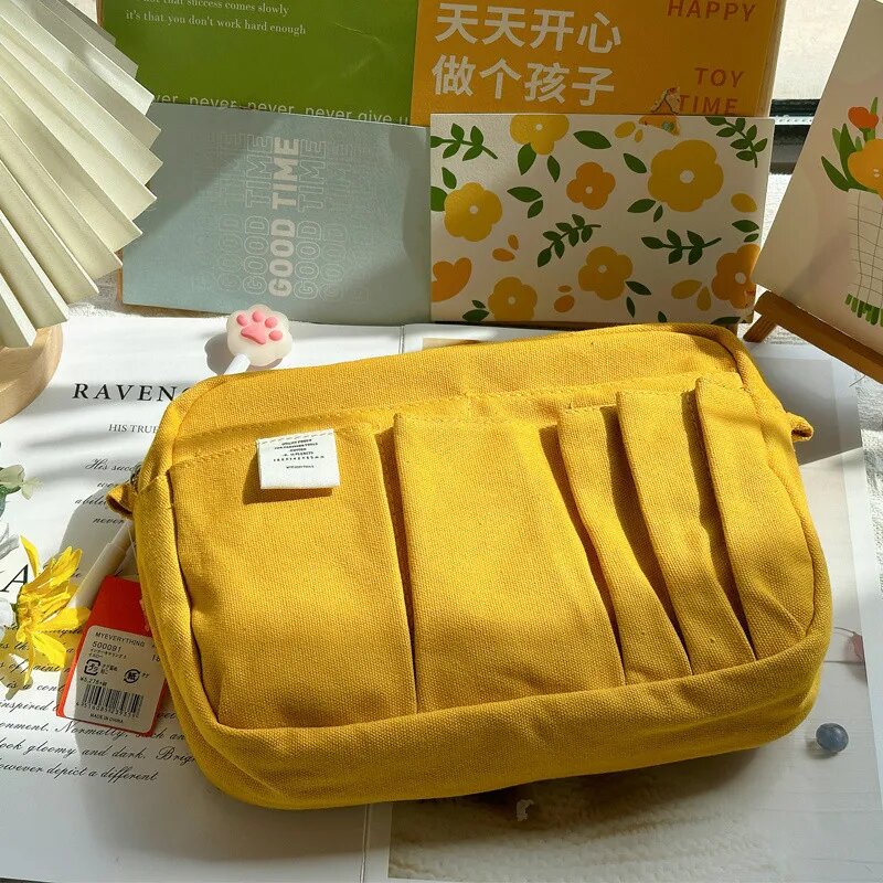 Желтый тканевый пенал для ручек, Yellow-M
