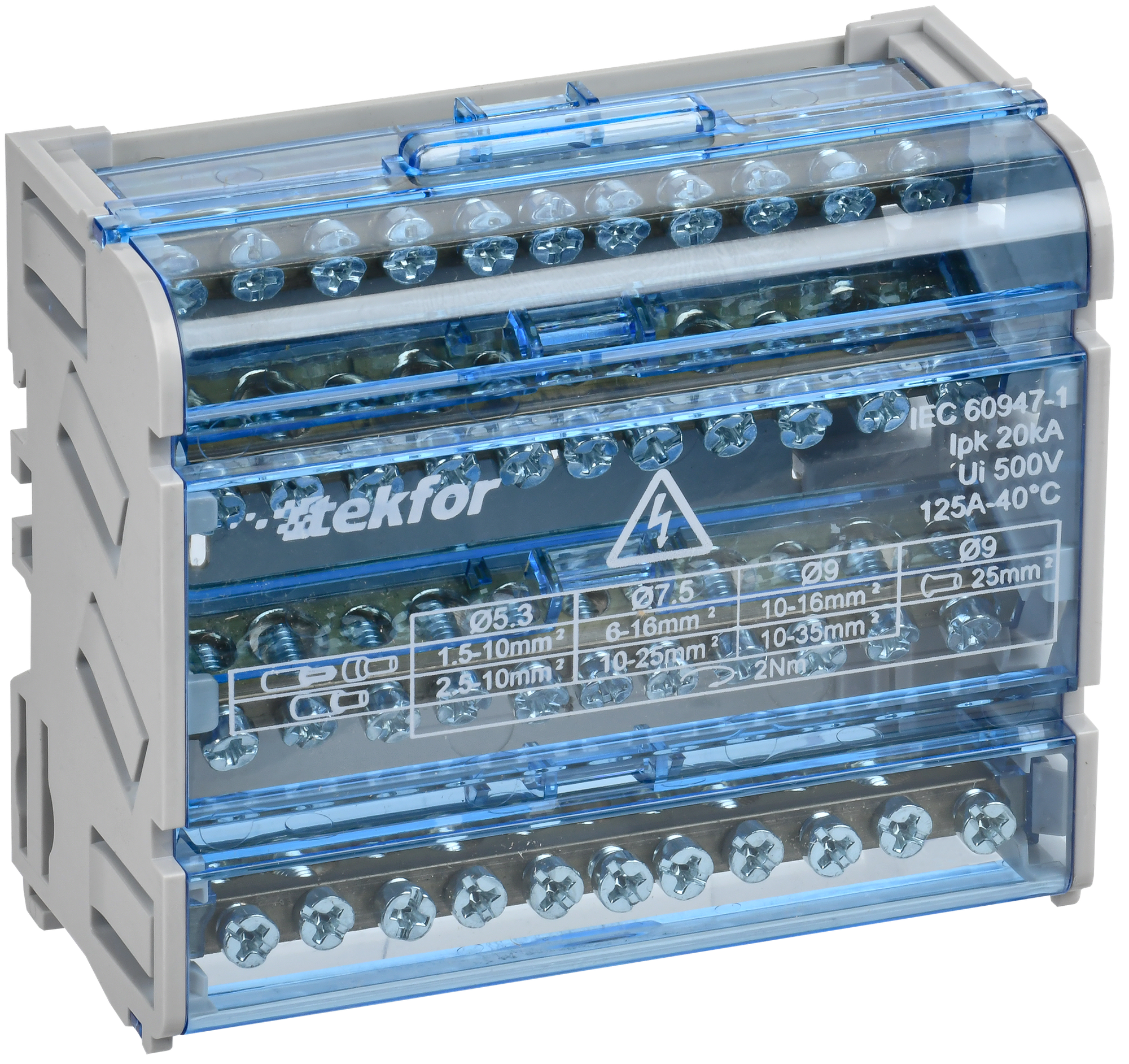 TEKFOR Шины на DIN-рейку (кросс-модуль) ШНК 4х11 3L+PEN IEK IEK TF-DN10-4-11-125