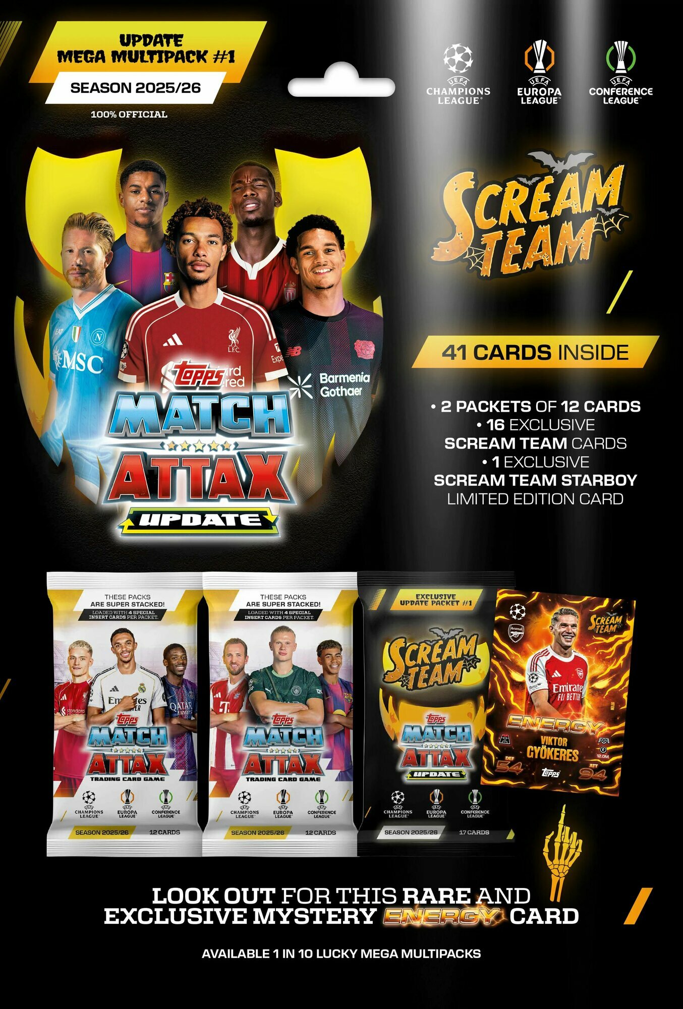 UCC Match Attax 2025/26 - Update Mega Multipack #1 - Scream Team Футбольная карточка