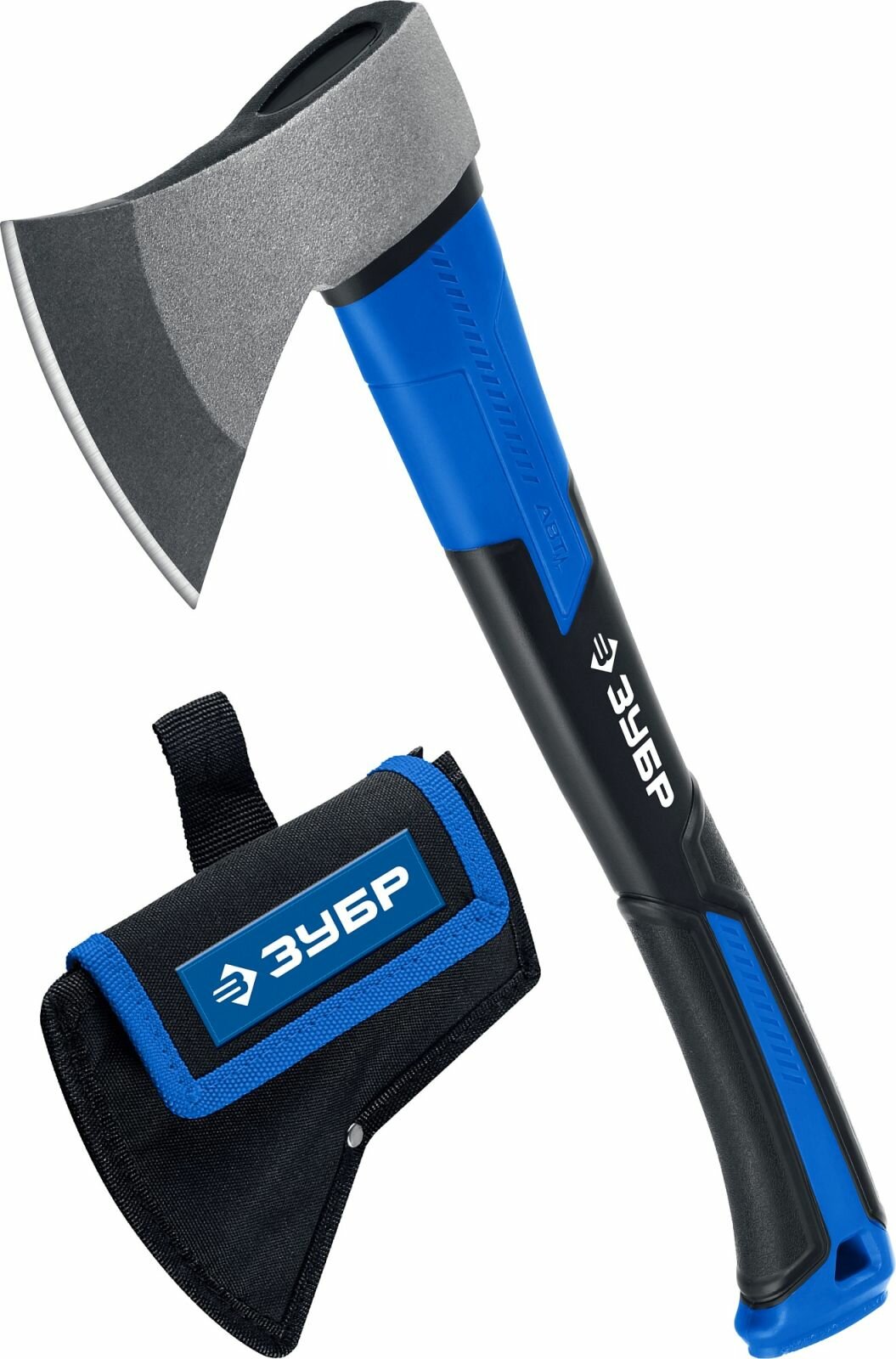 Топор ЗУБР фибергласс Плюс, 600-900 г, с чехлом, 380 мм, кованый, Профессионал