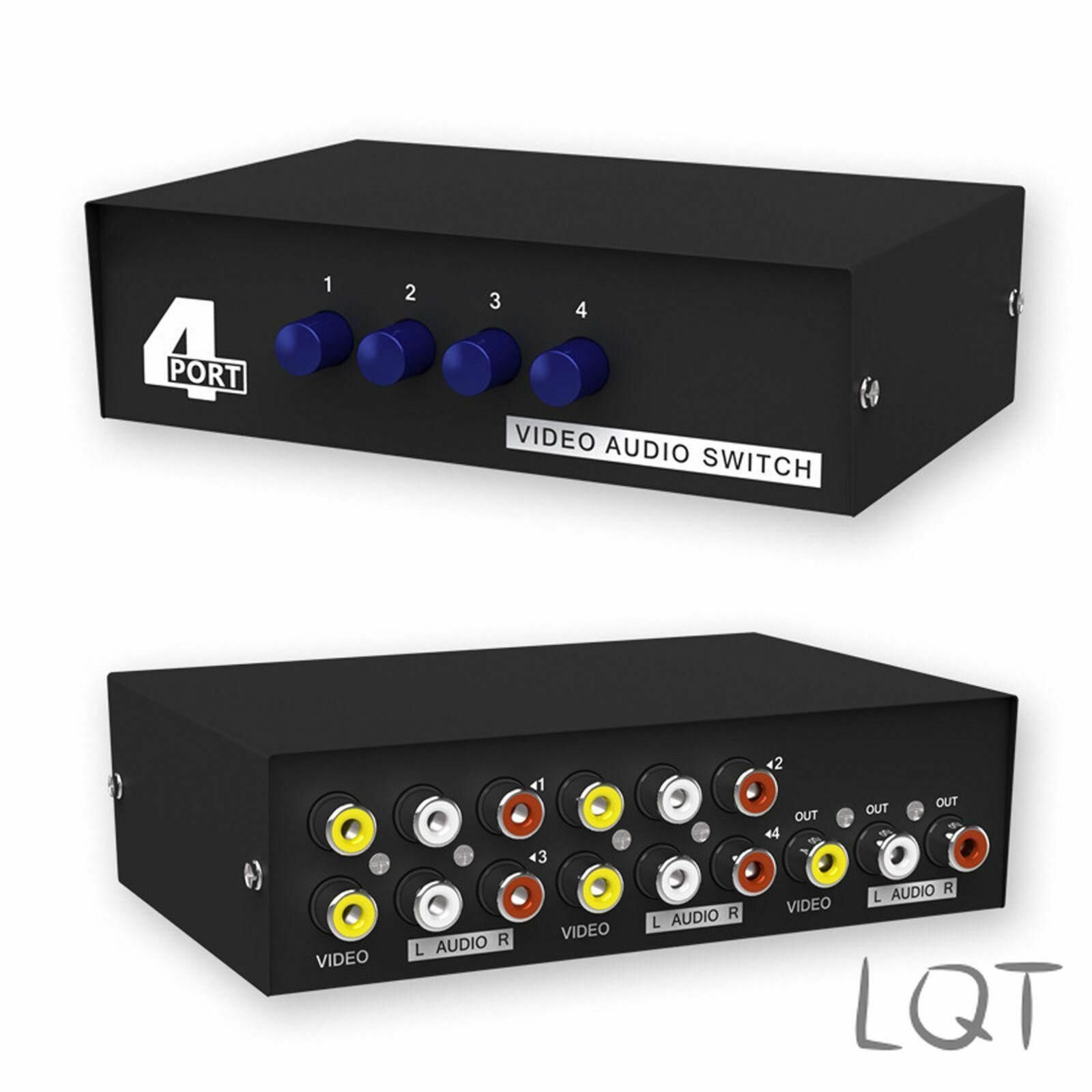 4-портовый композитный аудио/видео коммутатор RCA