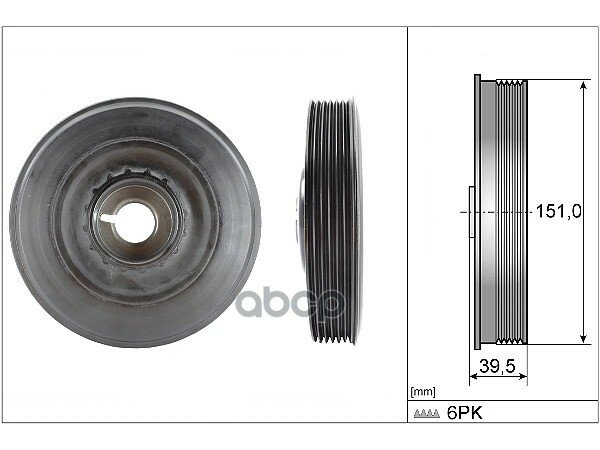 Шкив коленвала RENAULT Logan/Duster/Clio/Laguna/Megane/Master/Kangoo 1.4/1.6/1.5DCI 01-> Ina арт. 544009010