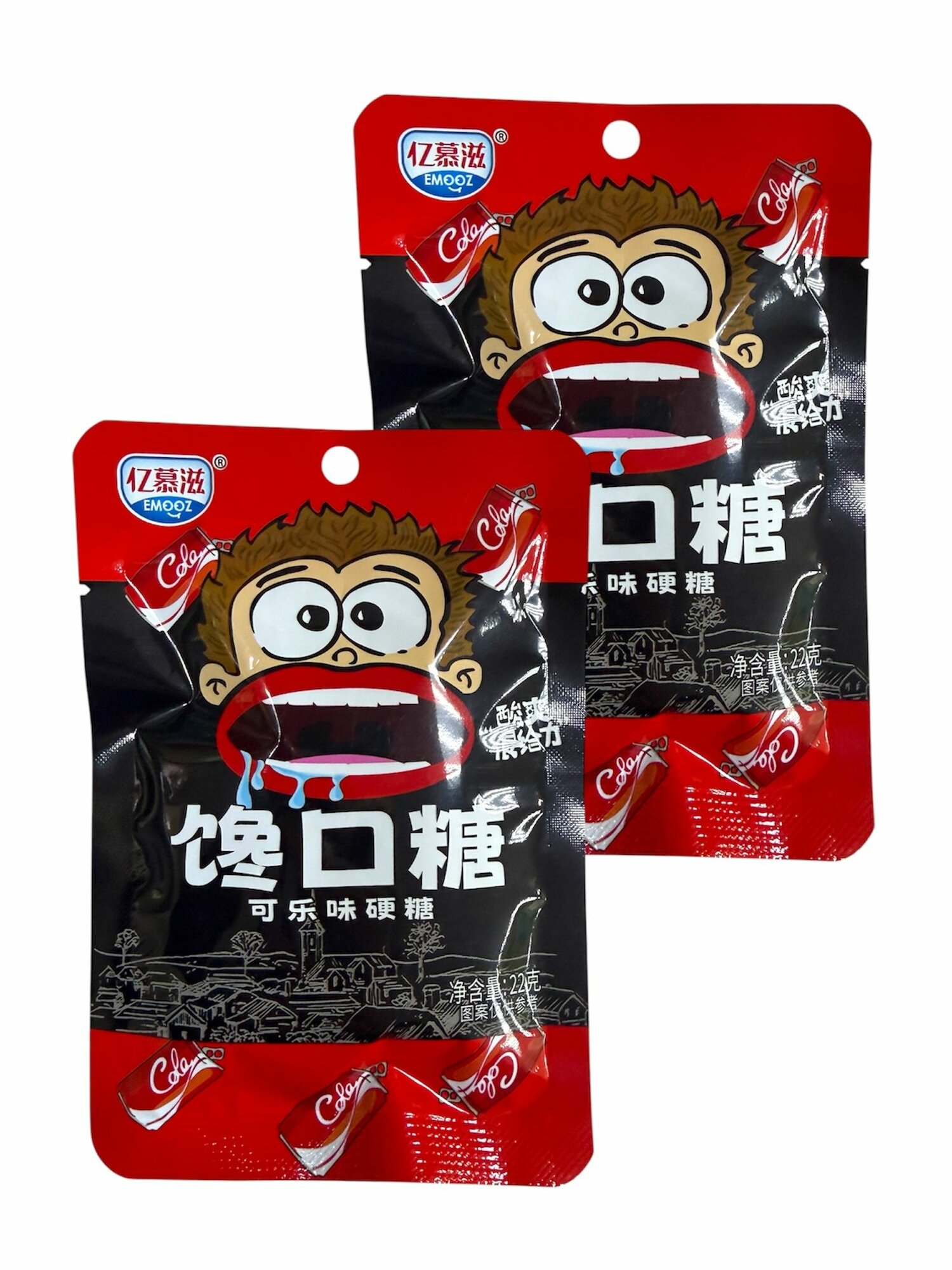 EMOOZ Кислые конфеты со вкусом колы 2 шт х 22 гр