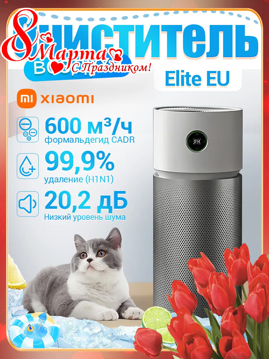 Очиститель воздуха Xiaomi Smart Air Purifier Elite, Y-600 (BHR6359EU) ，белый
