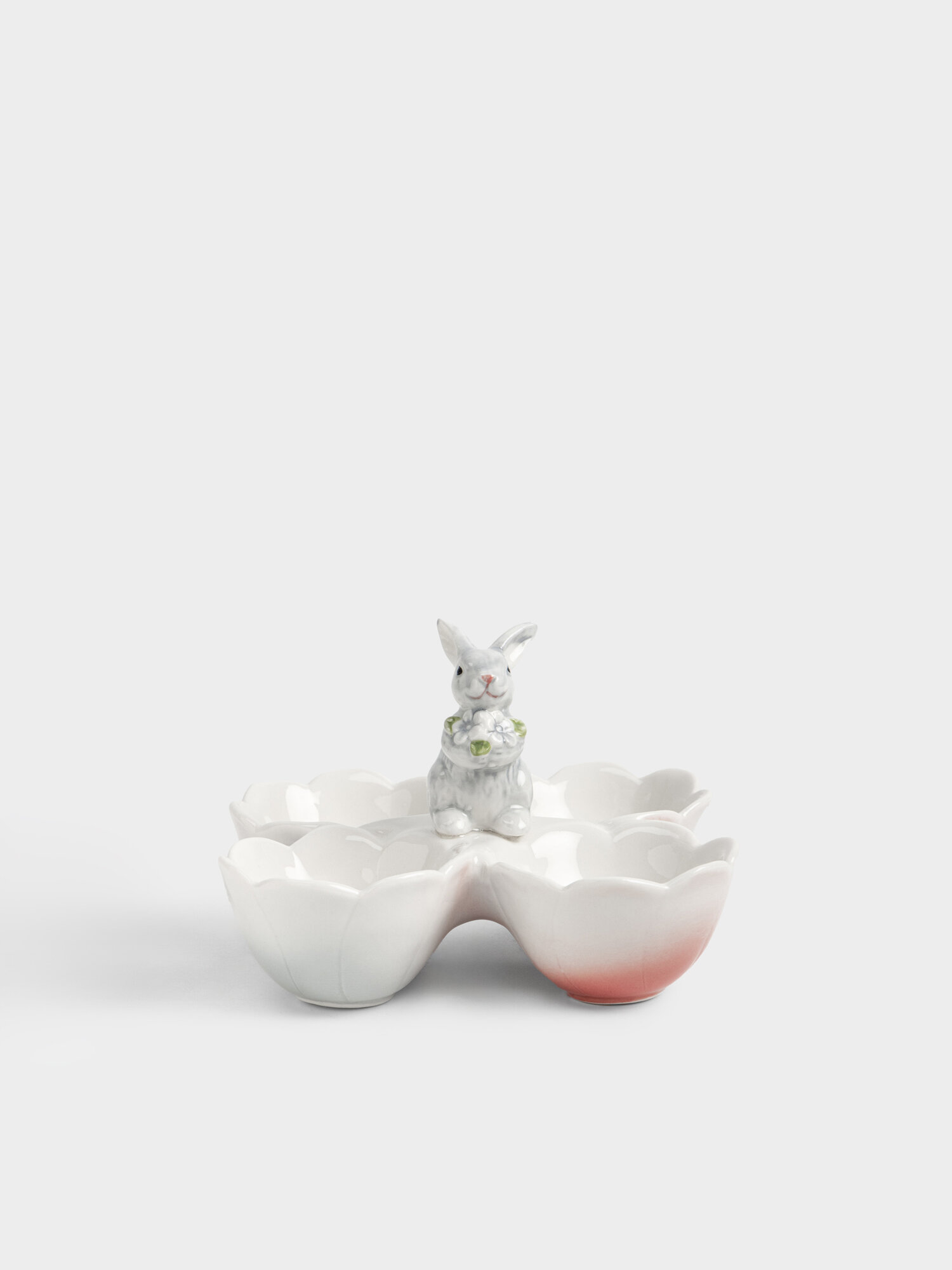 Блюдо пасхальное, 16х12 см, 4 отд, фарфор P, молочное, Кролик, Easter, Kuchenland