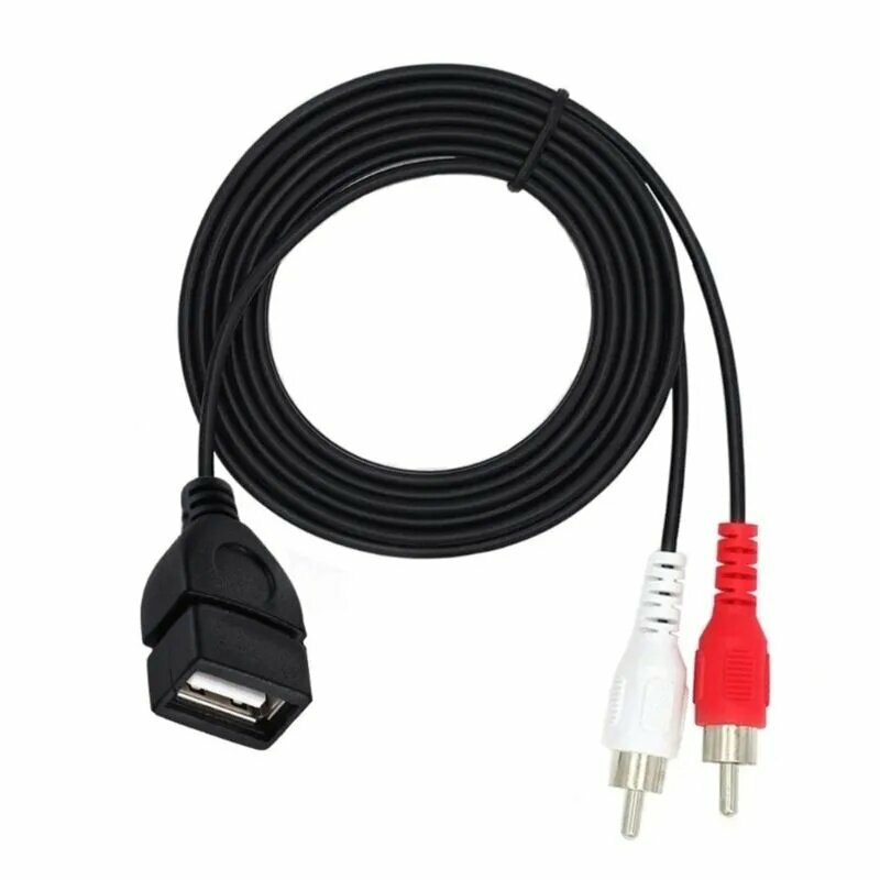 Аудиокабель USB Type-A/RCA, 1.5 м, черный