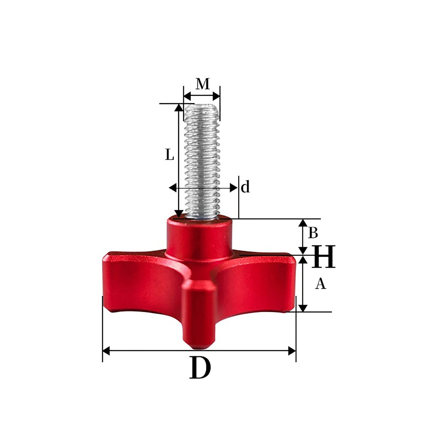 Затягивающие винты с рукояткой M6 M8 4-100 мм из нержавеющей стали и алюминия