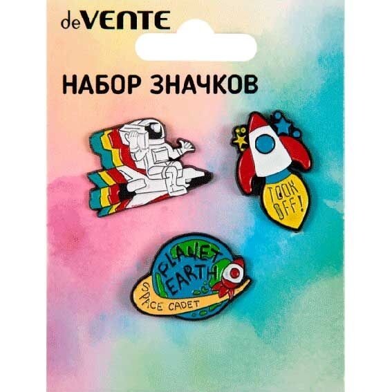 Значки deVENTE "Need More Space", эмаль, 3 шт (8092152)