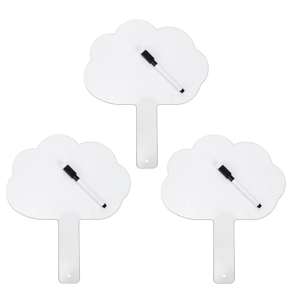 Деревянные портативные белые школьные доски с ручкой для записи, 3 шт