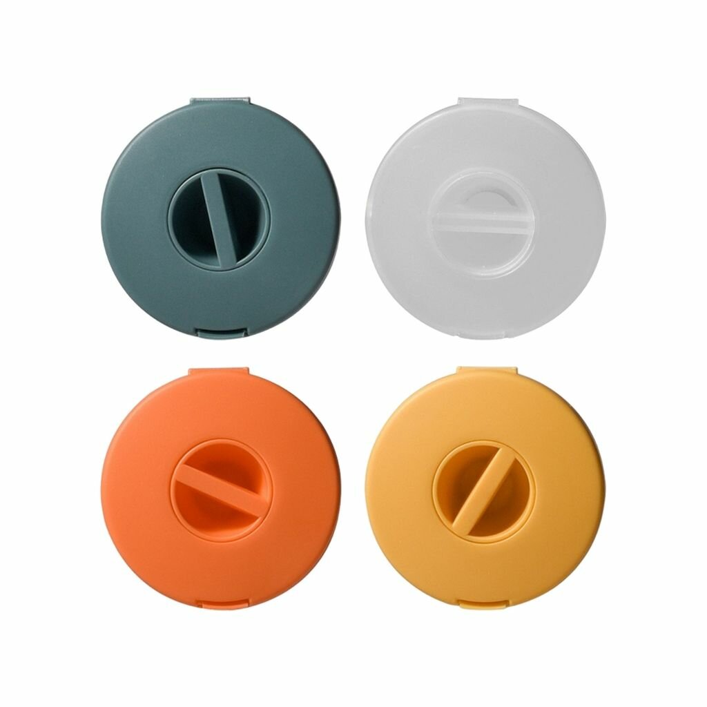 1 комплект из 4 компактных и портативных круглых вращающихся ящиков для хранения кабельного органайзера для передачи данных-смешанный цвет