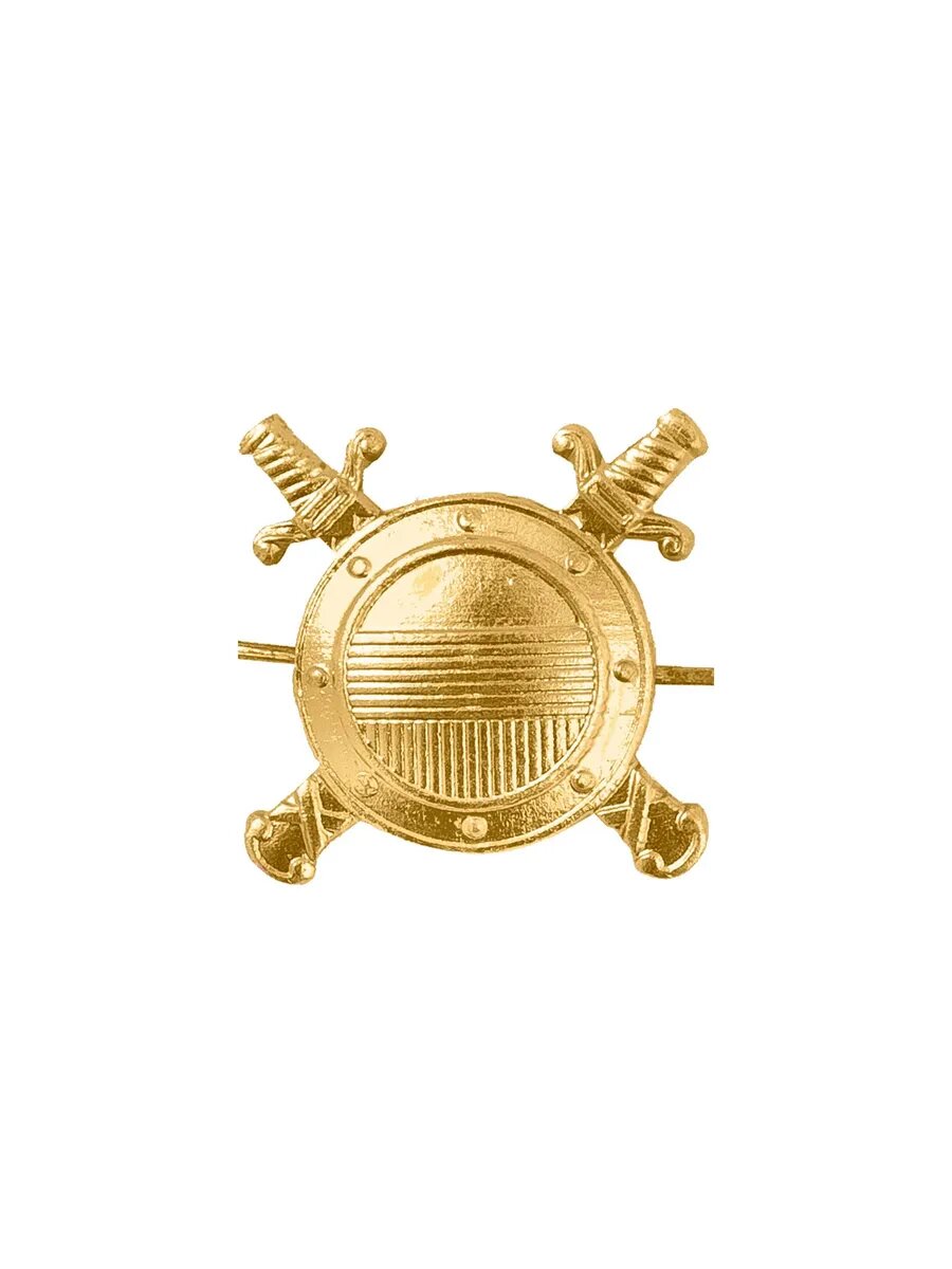 Эмблема внутренняя служба металлическая золото