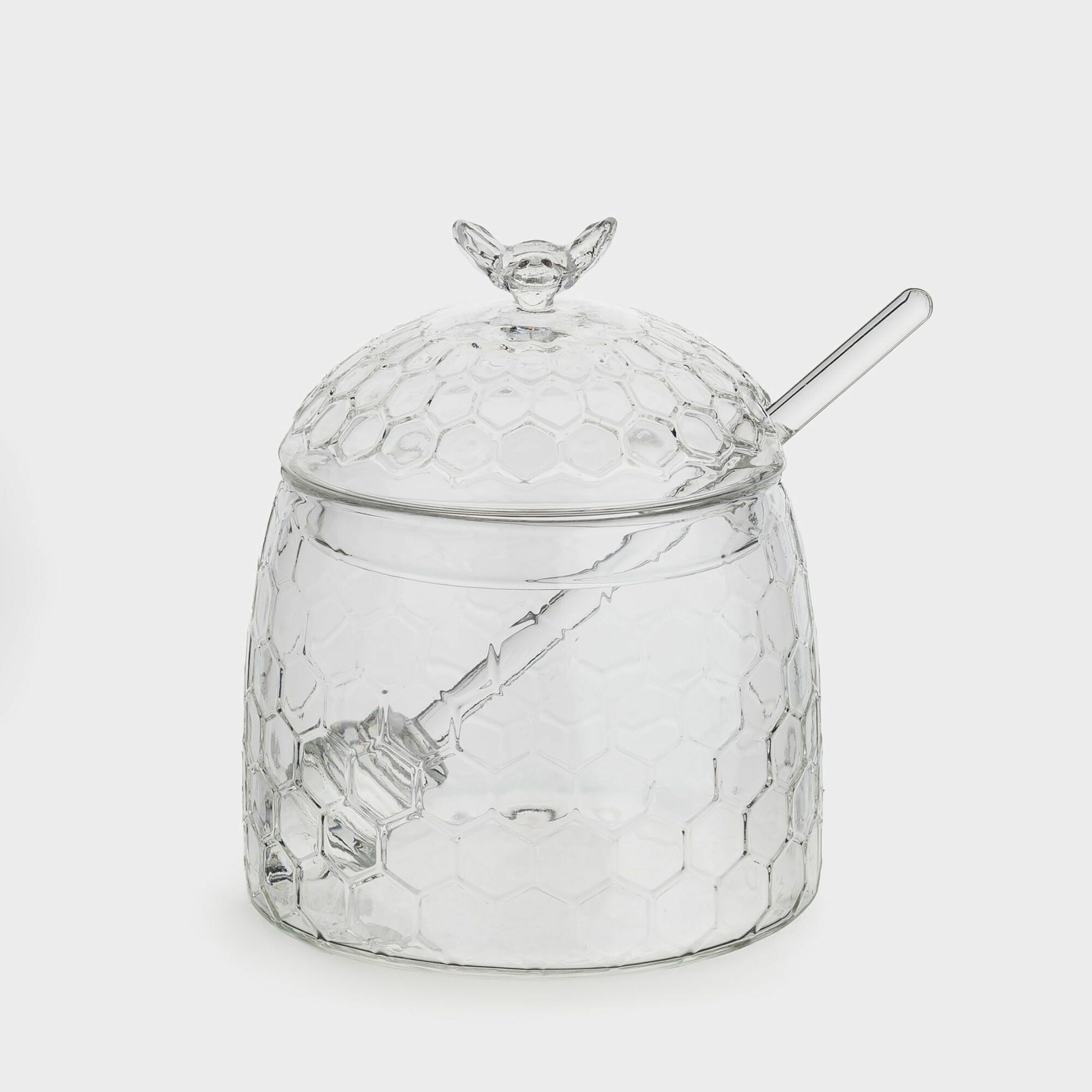 Банка Kuchenland "Соты", для мёда, с ложкой и крышкой, 400мл