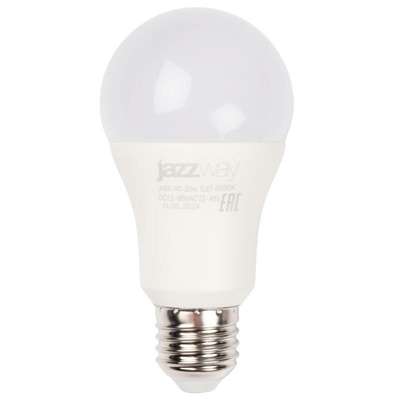 Лампа светодиодная низковольтная PLED-A60 MO 20Вт 6500К холод. бел. E27 12-48В AC/DC Pro JazzWay 5050655