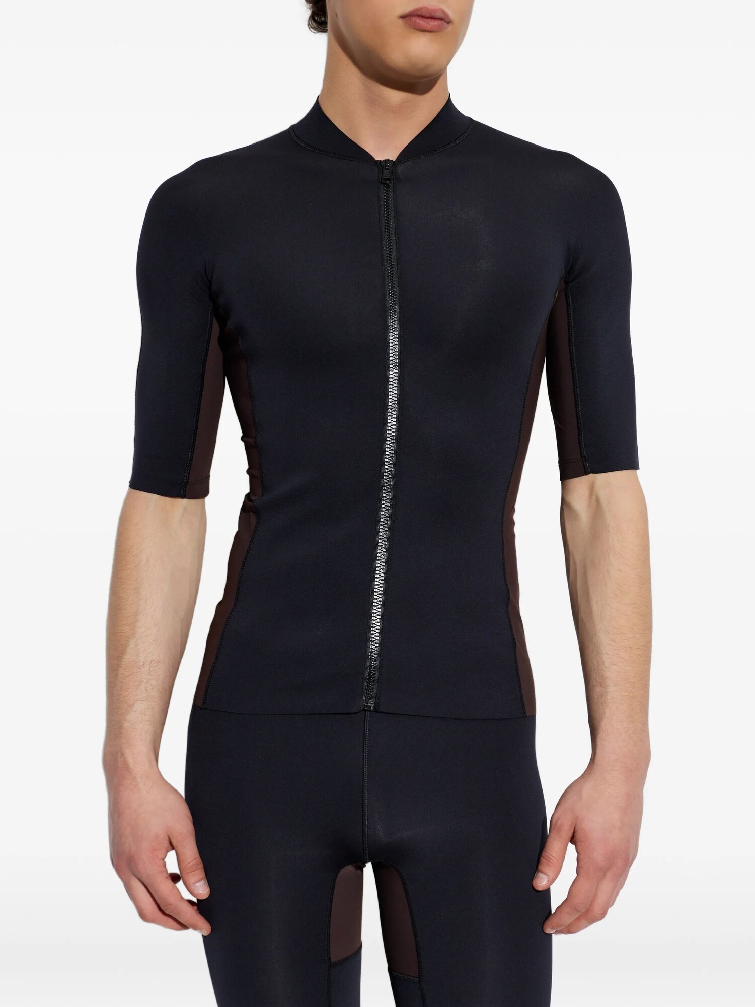 Футболка MM6 Zip-up beach T-shirt, размер M, black/black — фото 1