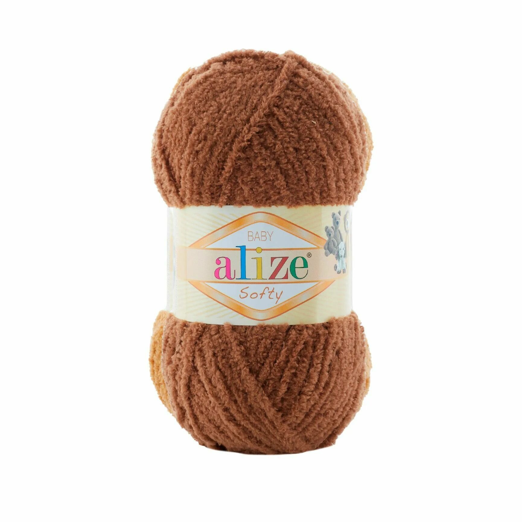 Пряжа для вязания Softy Alize 1 моток (115 м, 50 гр), цвет 992 какао
