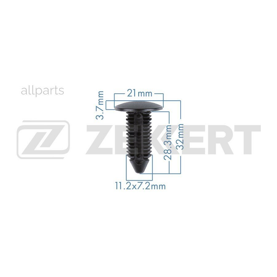 ZEKKERT BE-1136 Клипса крепёжная Ford (миним. кол-во заказа 10 шт)