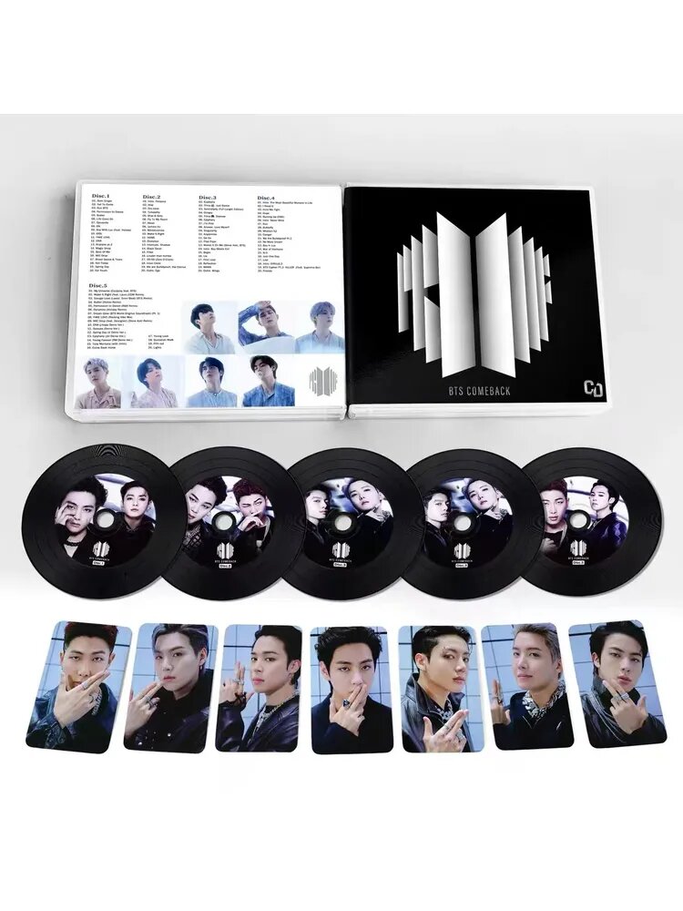 BTS CD 100 песен/2022/5CD/7 фотокарточек сборник музыки из альбома Comeback