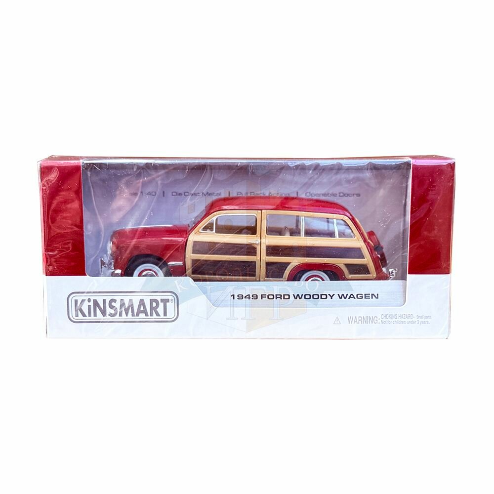Машинка Kinsmart Ford Woody Wagen 1949, 1:40, красный, арт. KT5402/2