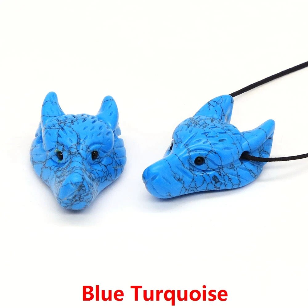 Подвеска волчья голова, Blue Turquoise, 10 шт.