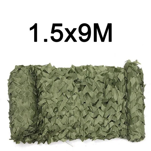 Сетка камуфляжная 1.5M*2 3 4 5 6 7 8 9 10M Камуфляжная сетка рулонная сетчатая обложка для охоты, декора, тени, вечеринок, кемпинга-1.5x9m Чистый зеленый