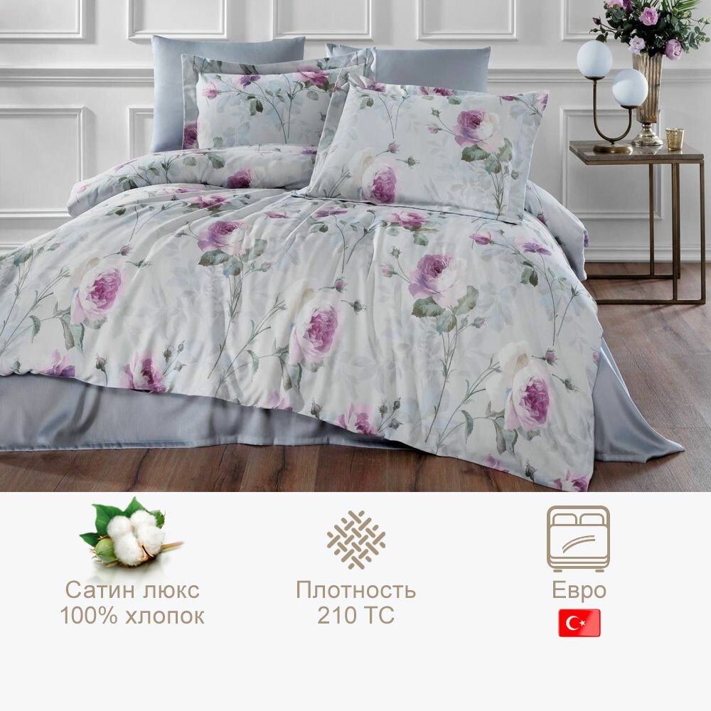 Постельное белье Tivolyo Home BOLERA сатин люкс евро