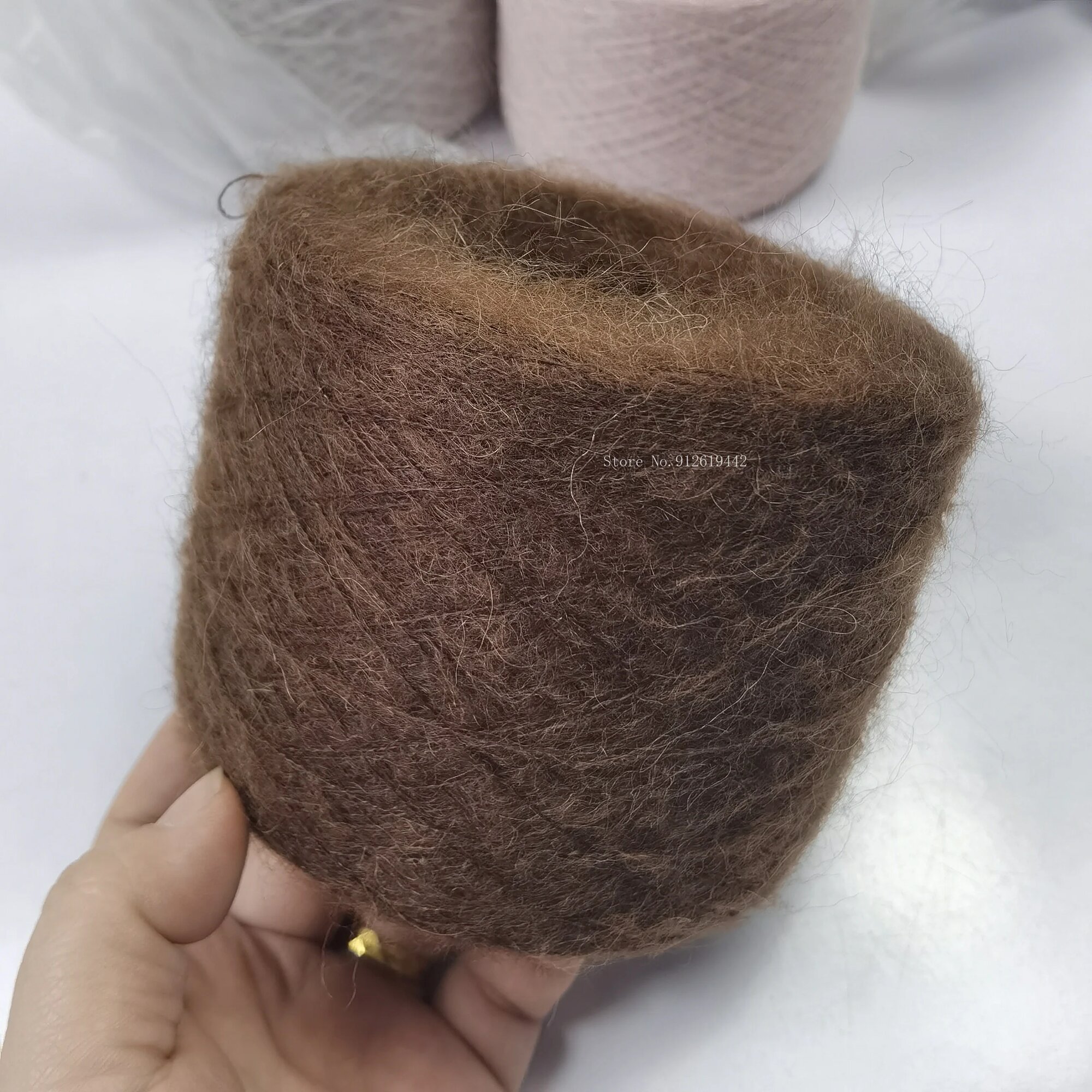 Мохерная пряжа для вязания 150г/200г/250г Коричневый, Brown 150g