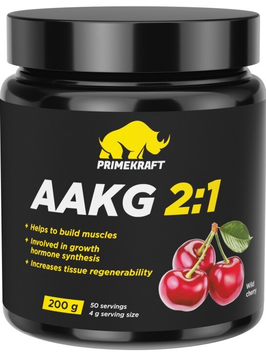 Аргинин / AAKG PRIMEKRAFT ААКG 2:1 200 г, Вишня