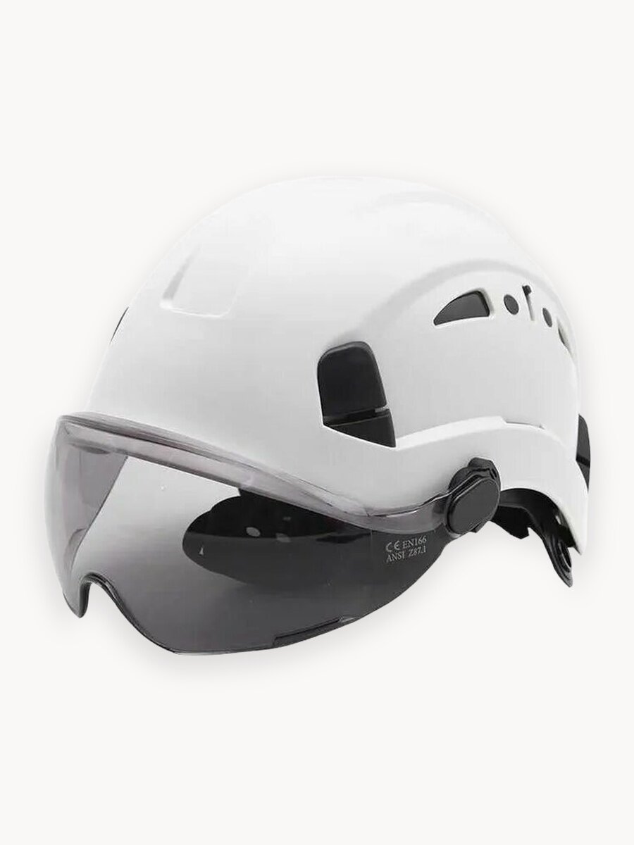 Строительная каска (защитный шлем) с регулируемыми солнцезащитными очками SAFEBUILDER