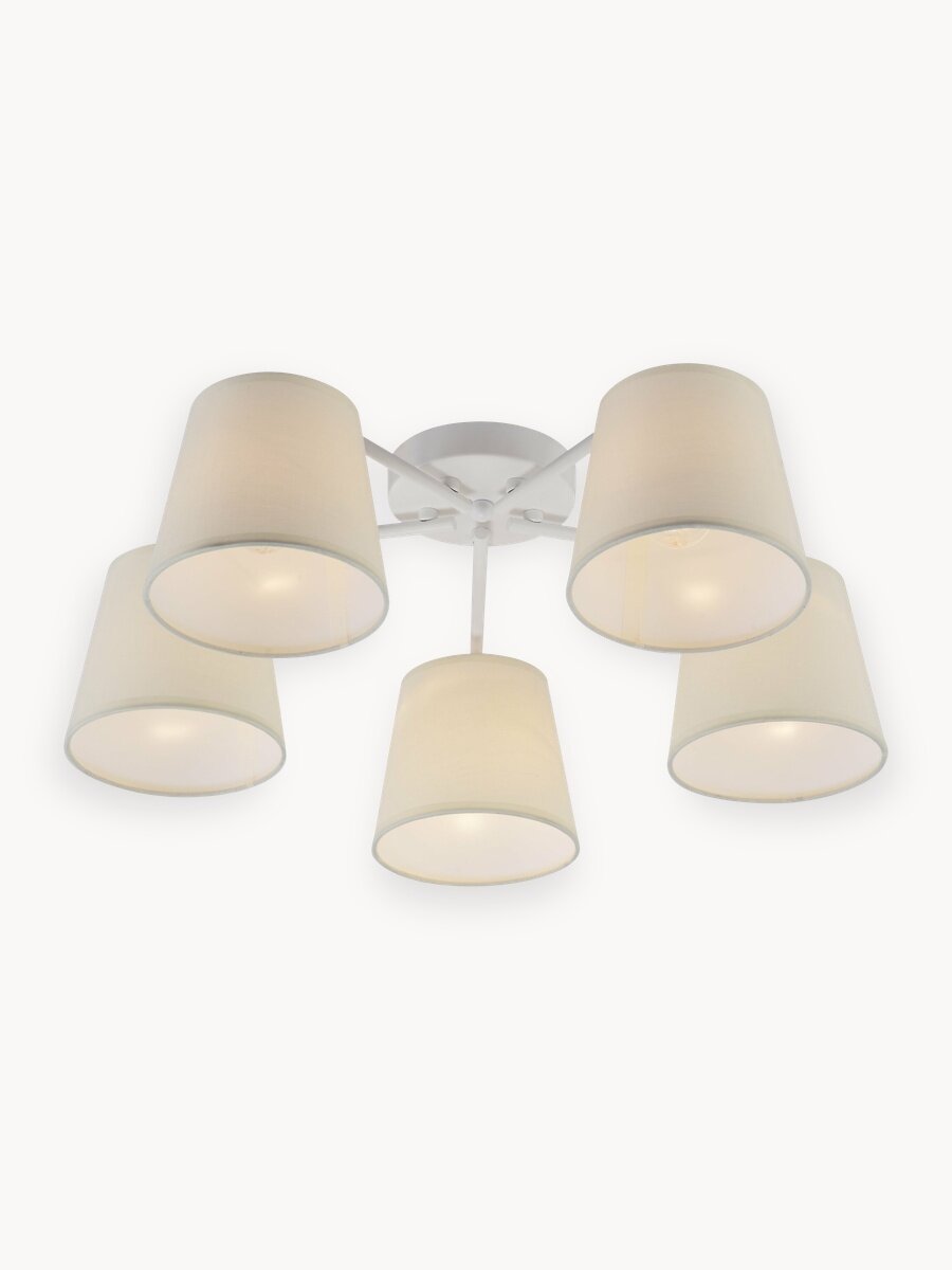 Люстра потолочная Rivoli Janis под лампы 5хЕ27 60 Вт белый модерн 15м2