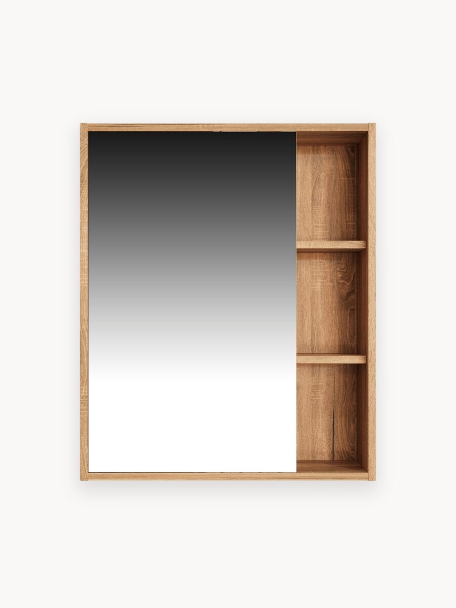 Шкаф-зеркало Vannika Vastra 60 для ванной комнаты, дуб вотан