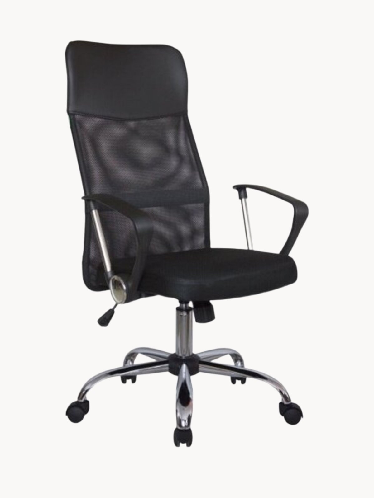 Кресло офисное Riva Chair RCH 8074 Чёрная ткань/Чёрная сетка