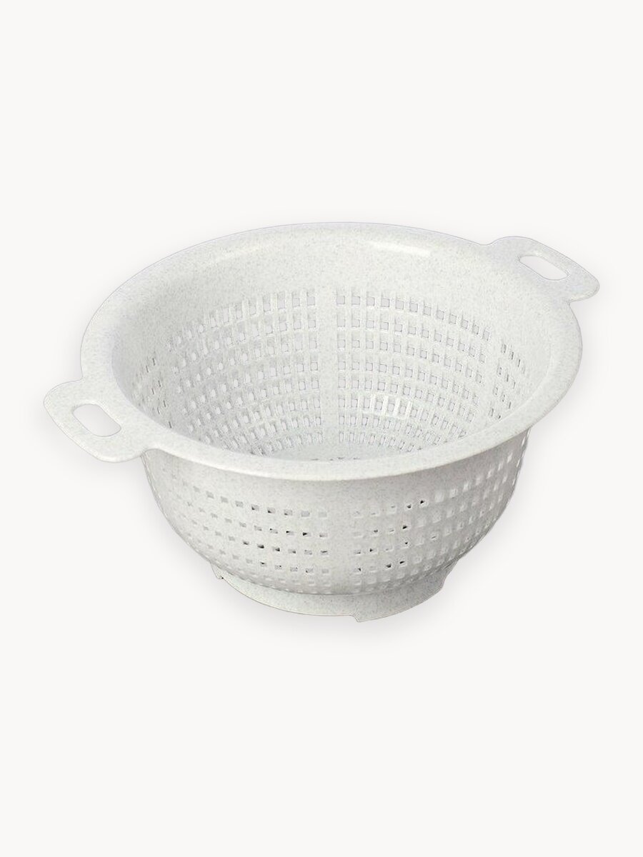 Дуршлаг пластиковый Darel plastic, с ручками, диаметр 23.5 см, мраморный