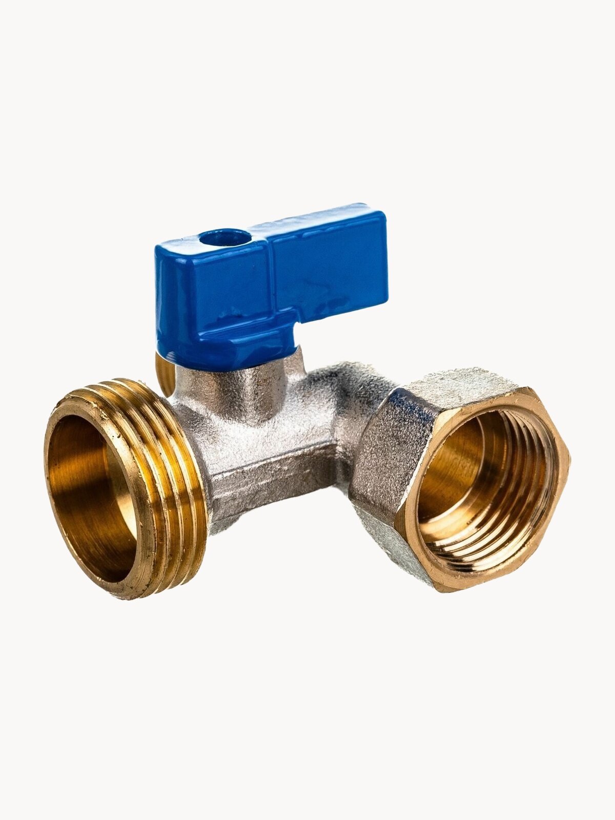 Кран для стиральной машины проходной трехходвой 1/2x3/4x1/2 100% латунь