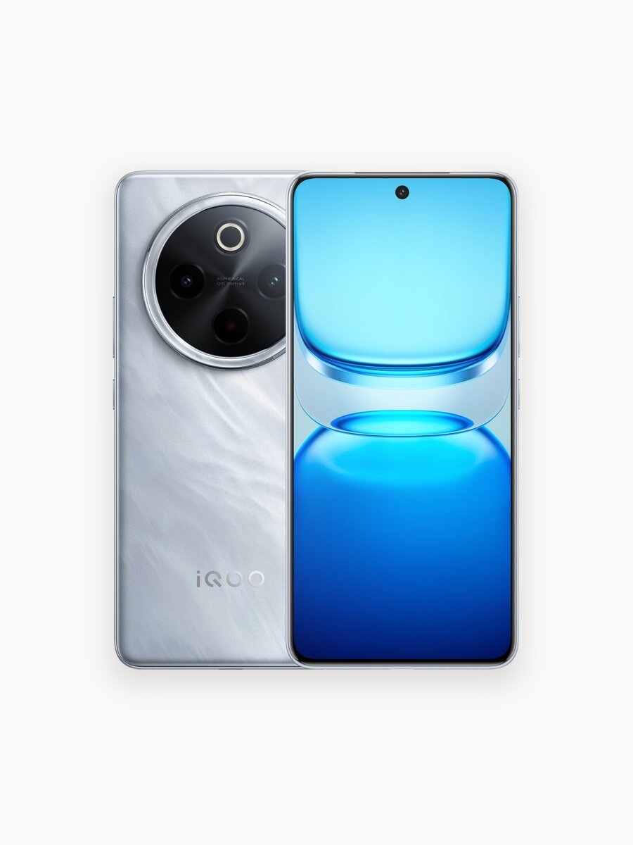 Смартфон iQOO Z10, 12/256 ГБ, серебряный , AMOLED 120 Гц, сверхъемкий аккумулятор 7300 мА·ч