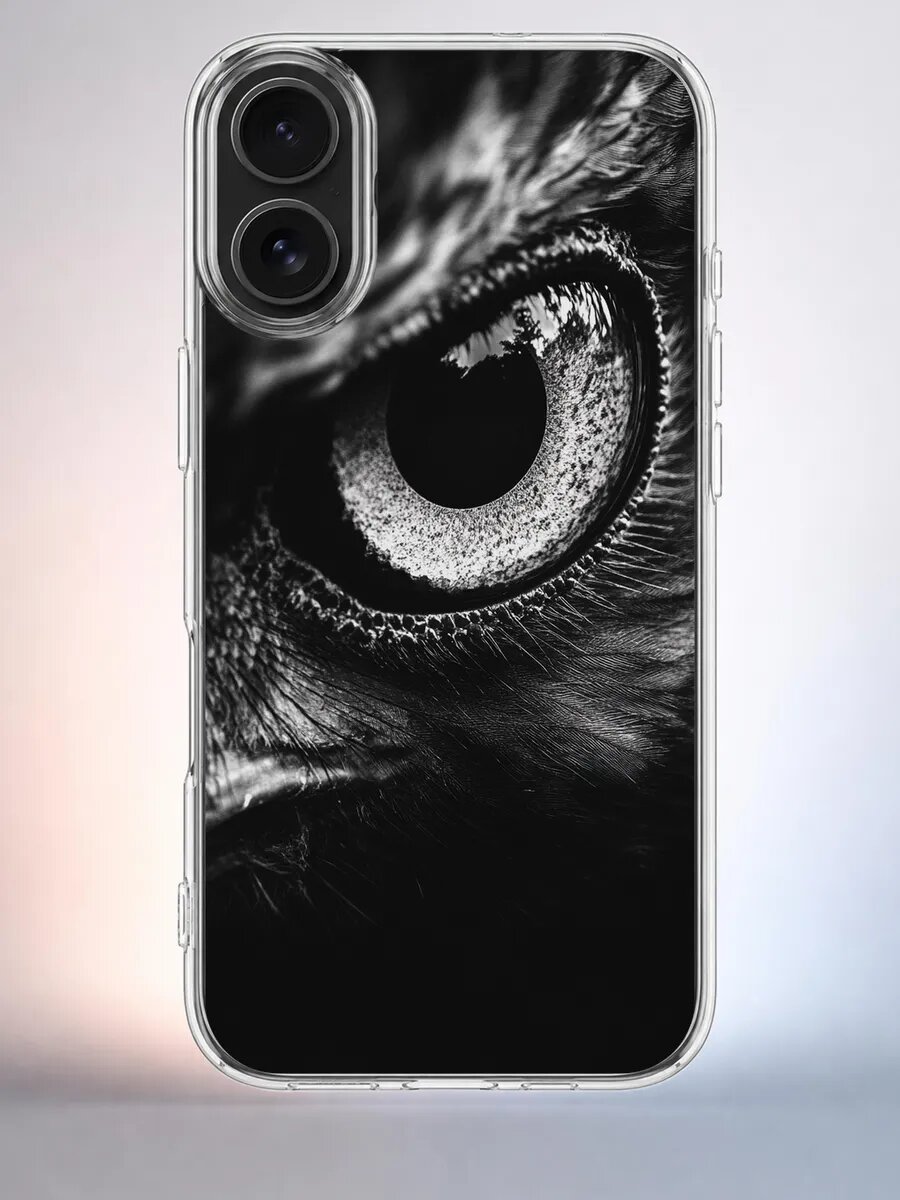 Чехол iPhone 16 орёл глаз крупно силиконовый