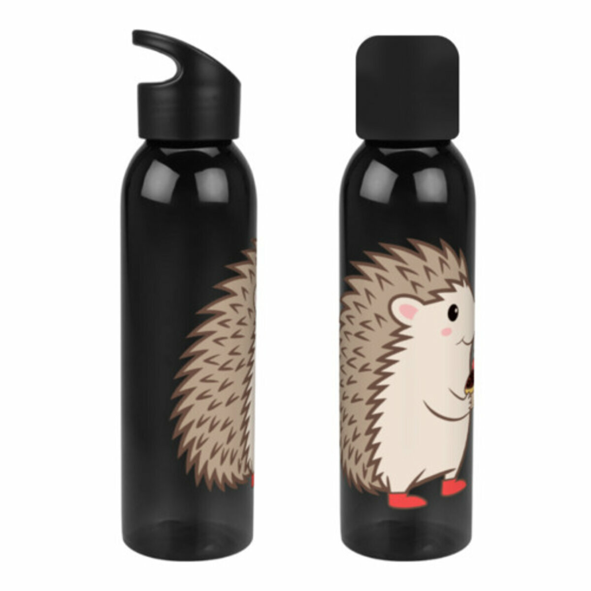 Бутылка для воды «Ежик сладкоежка» (черный)