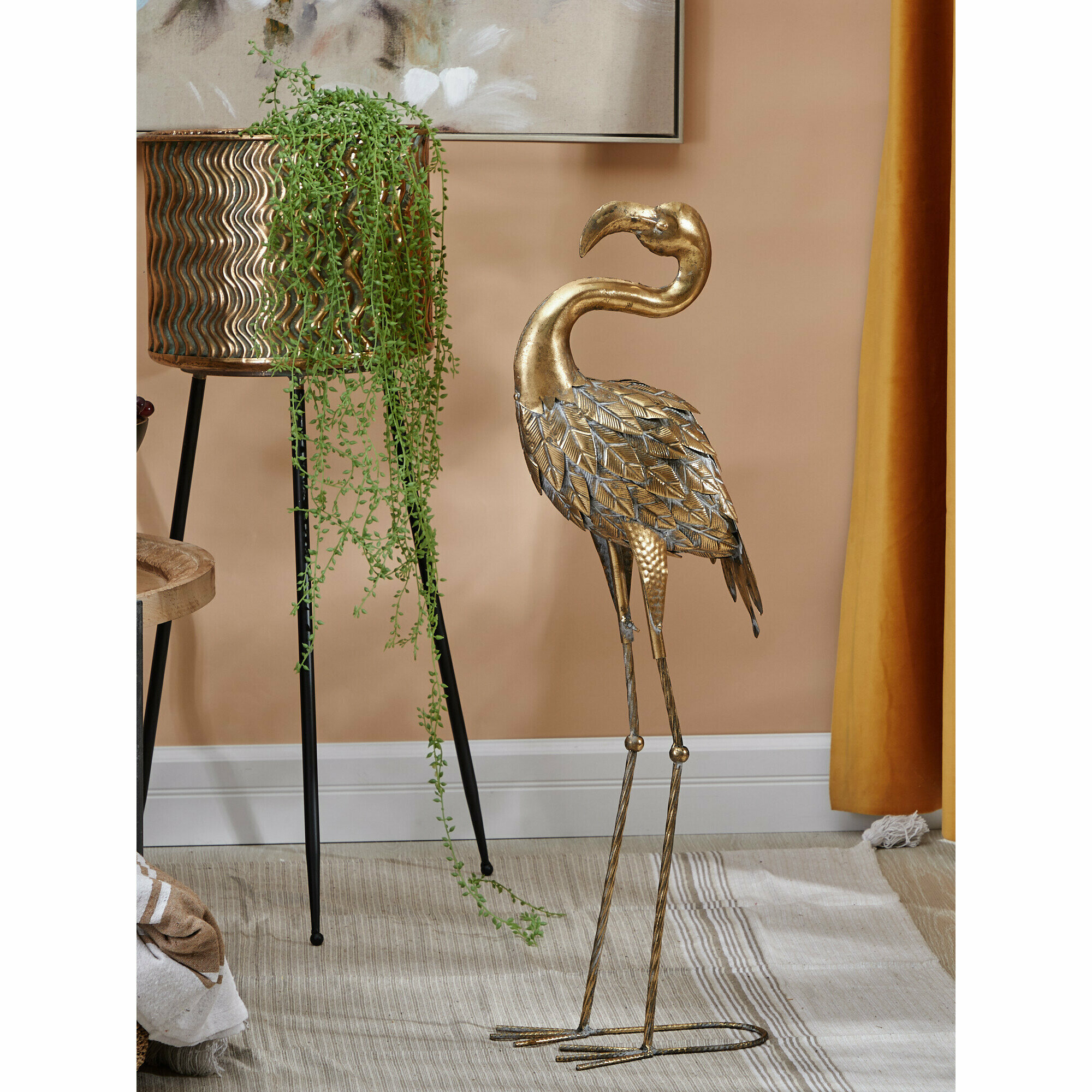 Декор напольный Glasar Фламинго 31х20х79 см, железо, комнатный/садовый