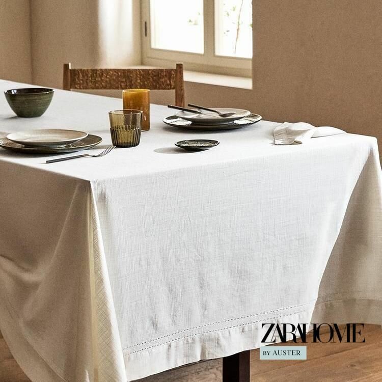 ZARA HOME Скатерть 150x200 см хлопок белый-