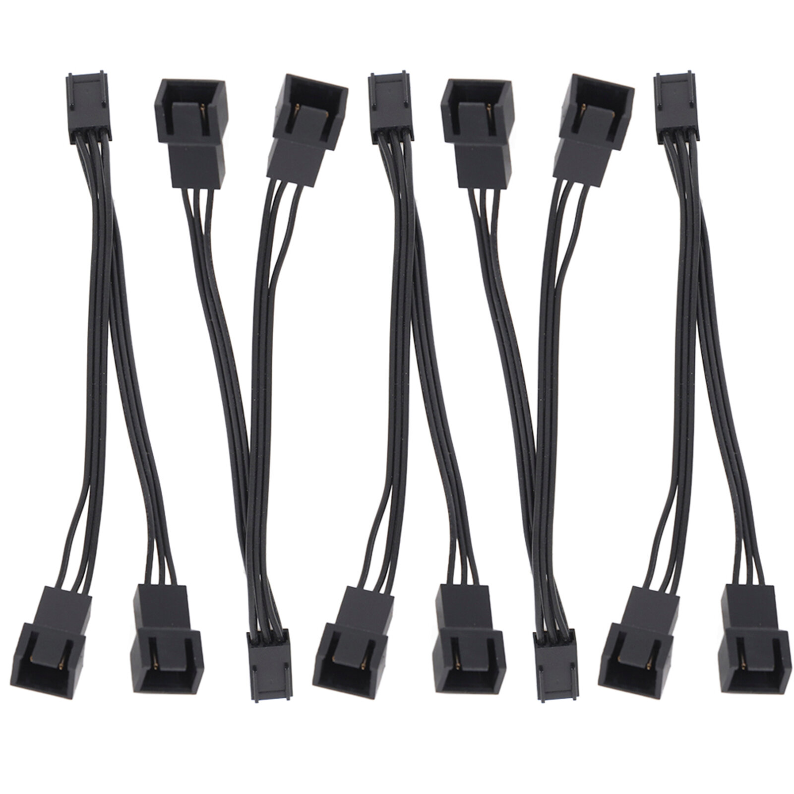 5PCs Fan Adapter Cable 2 In-1 Computer Chassis Accessories Female 3 Pin to Male