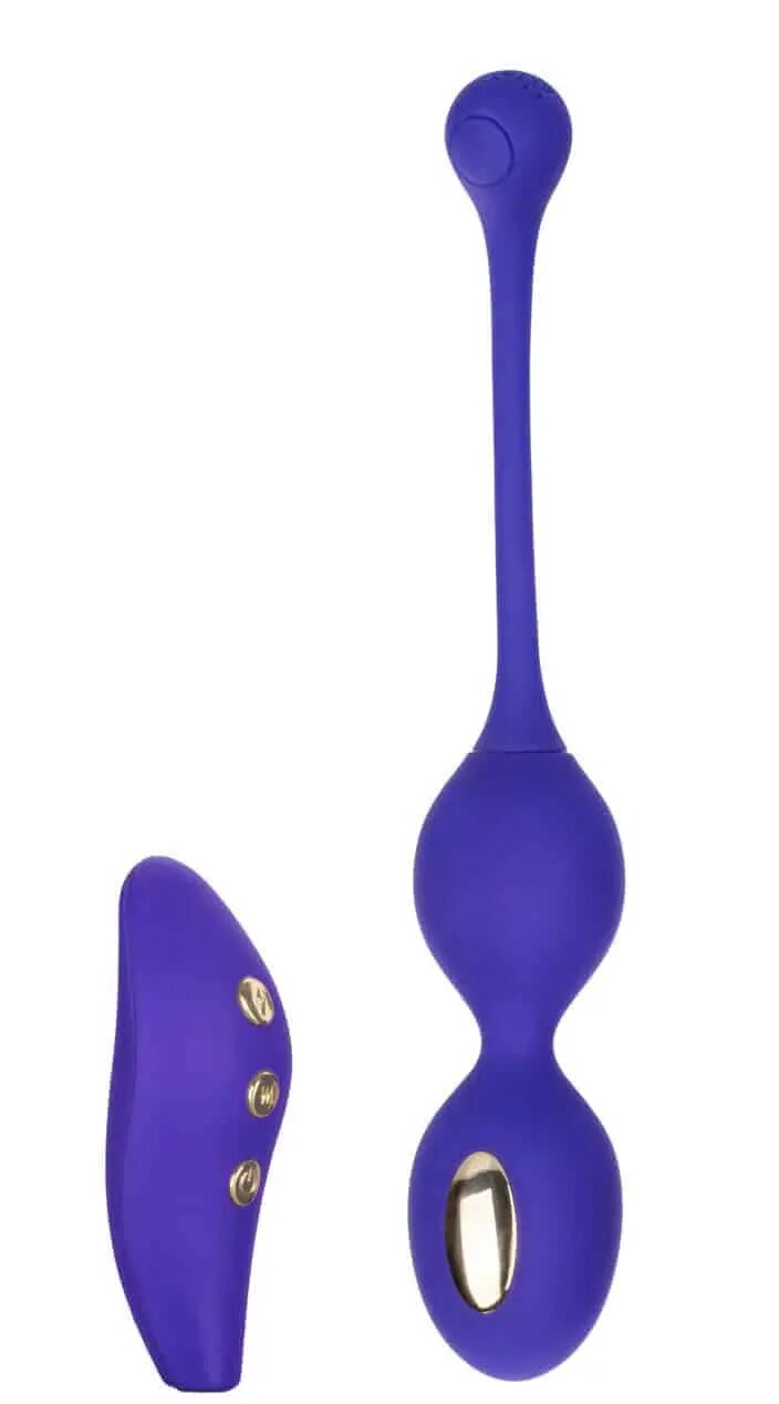 Вагинальные виброшарики с электростимуляцией и пультом ДУ CalExotics Impulse Intimate Dual Kegel Exerciser, фиолетовые
