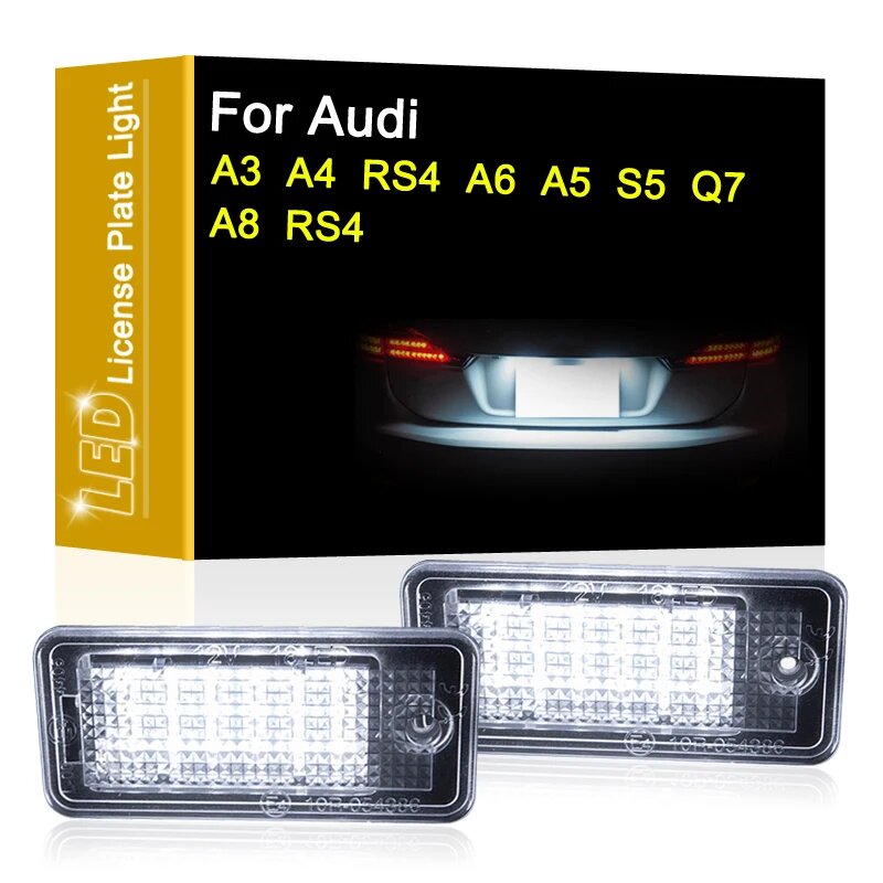 Фотолампа 12 В для Audi A3/S3 A4/S4 RS4/B7 A6/S6 A5 S5 Q7 A8/S8 RS4, белая в сборе для номерного знака