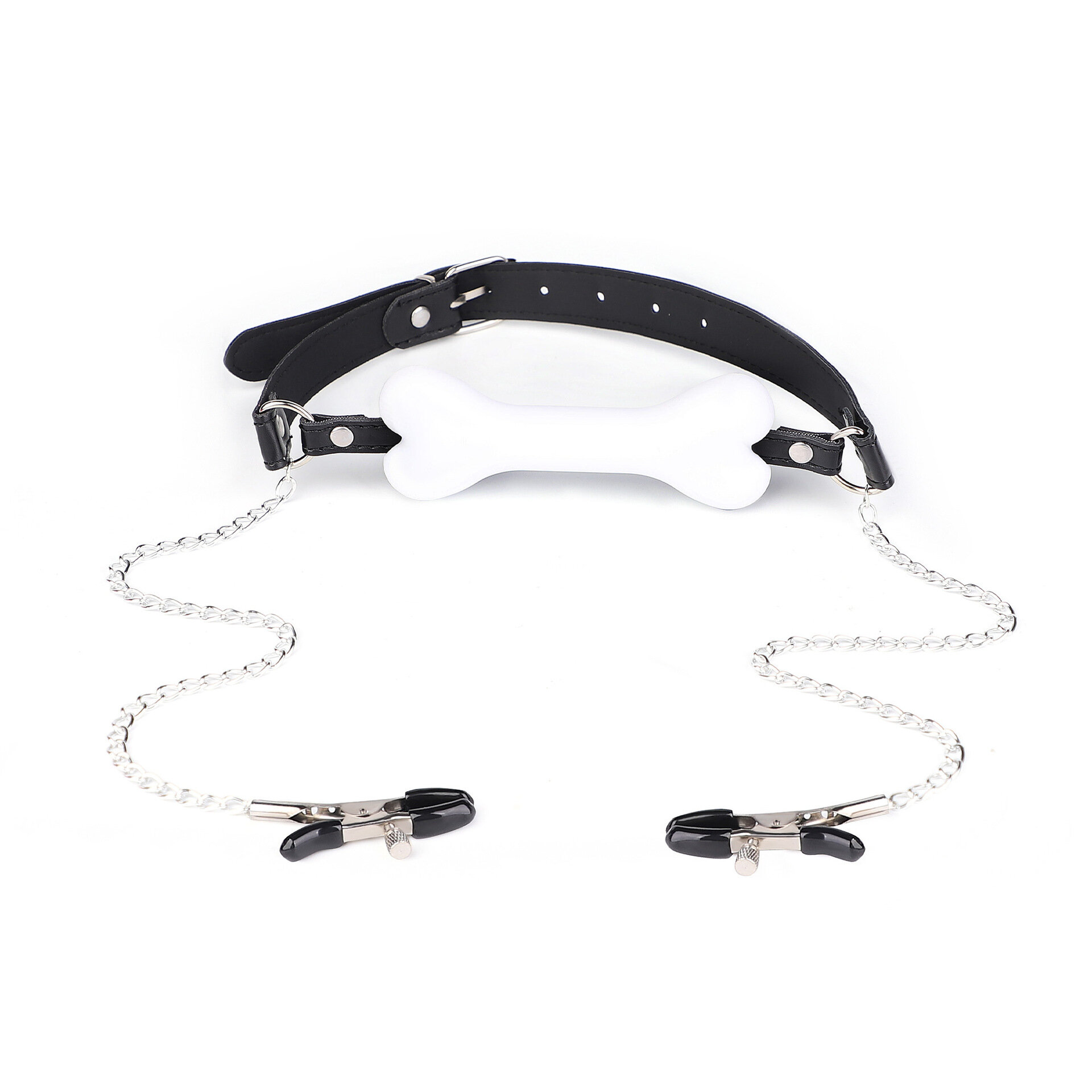 Сексуальный реквизит SM кость ротовой шарик зажим для сосков сосок насилие реквизит пара обучение секс-игрушки силиконовая пробка для рта цельный