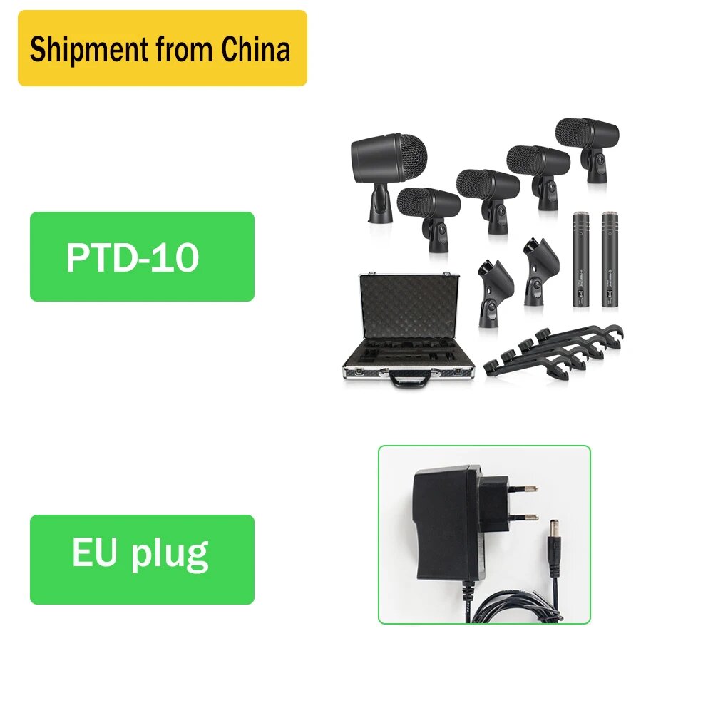 Phenyx Pro 7-Piece Drum Microphone Kit Ship from China